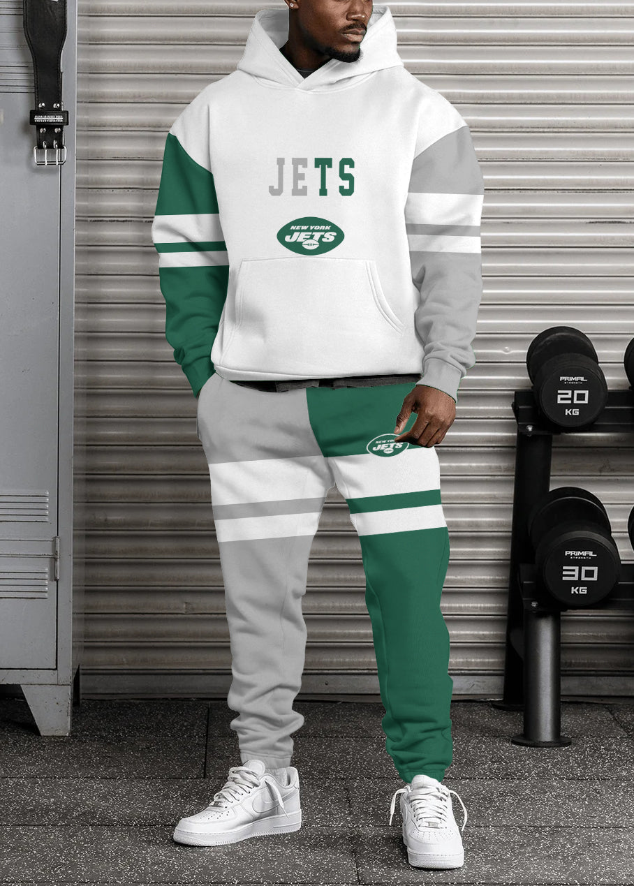 New York Jets 3D Printed Pullover Hoodie And Sweatpant 2pcs Tracksuits ...